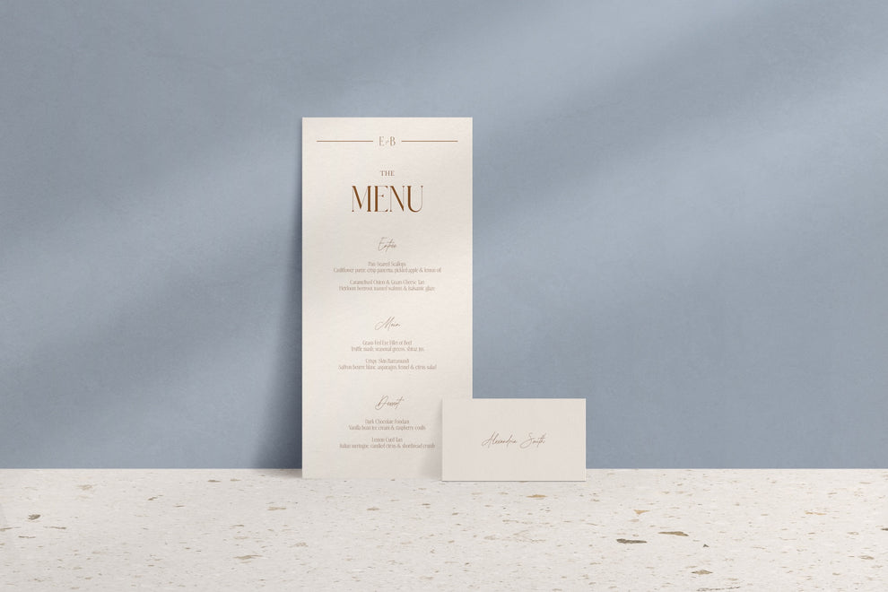 Lined With Love Menu & Place Cards – Before I Do